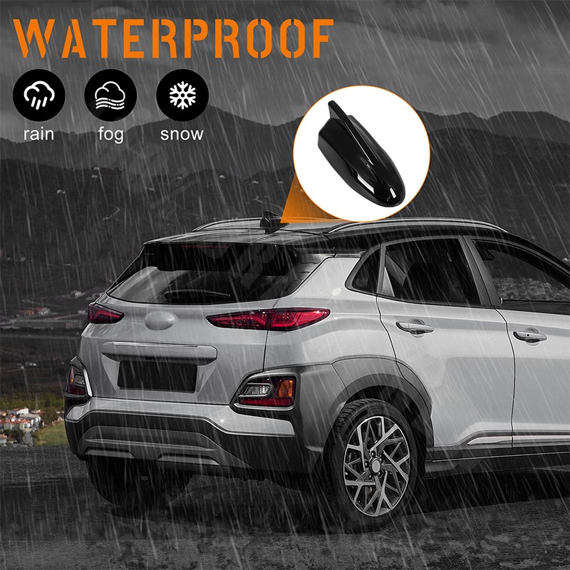 Black For 2018-2022 Hyundai Kona Fin Antenna Base Cover Aerial Cap ...