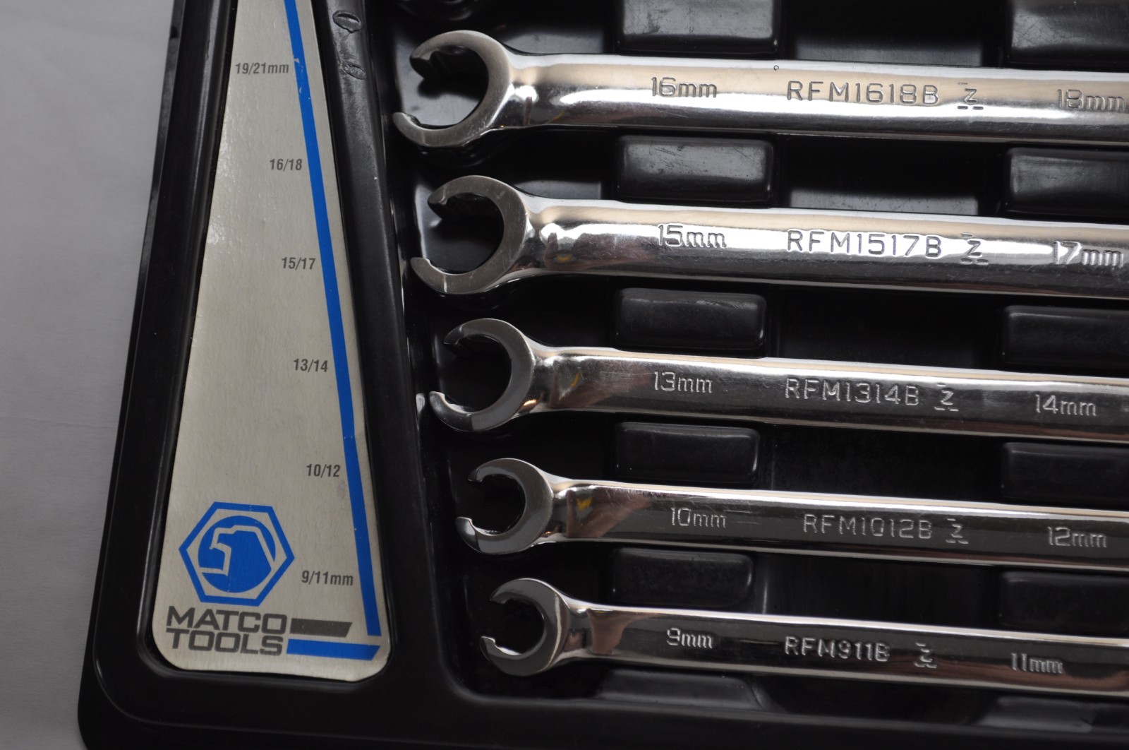 Matco Tools USA RFM Series 6pc Metric 9-21mm Flare Nut Line Wrench Set ...