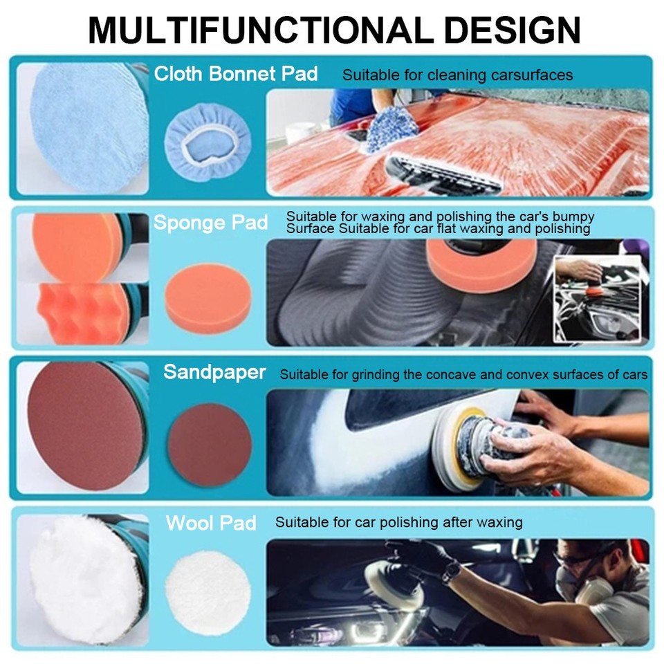 Electric Car Polisher Sander Buffer Polishing Machine Kit 2000W ...