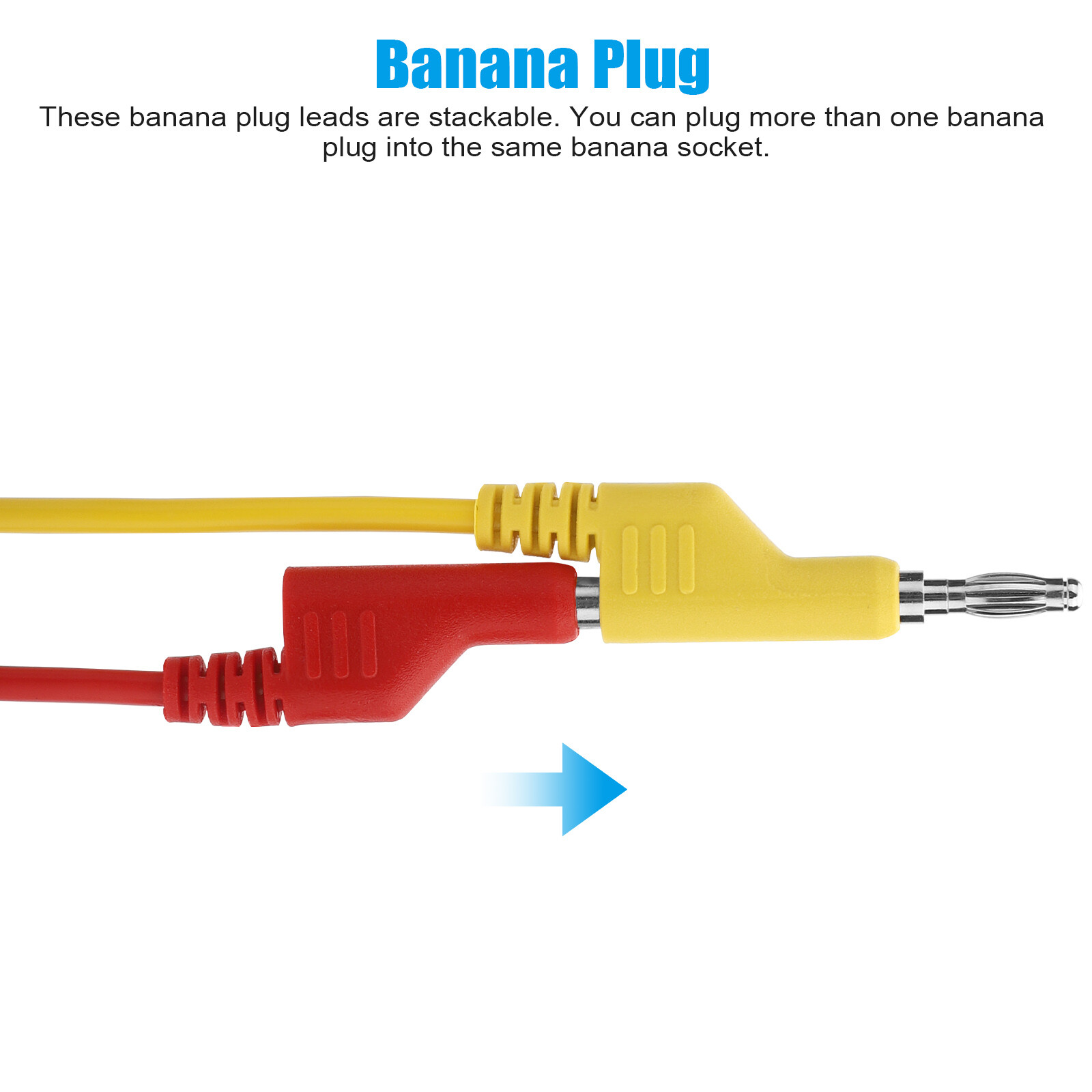 5Pc Stackable Banana to Banana Plug Test Lead Soft Wire Cable Set for ...