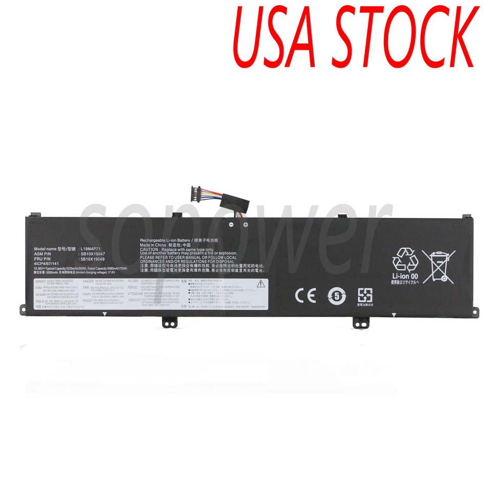 L19M4P71 L19C4P71 Battery for Lenovo ThinkPad P1 Gen 3 3rd TP00099D | eBay