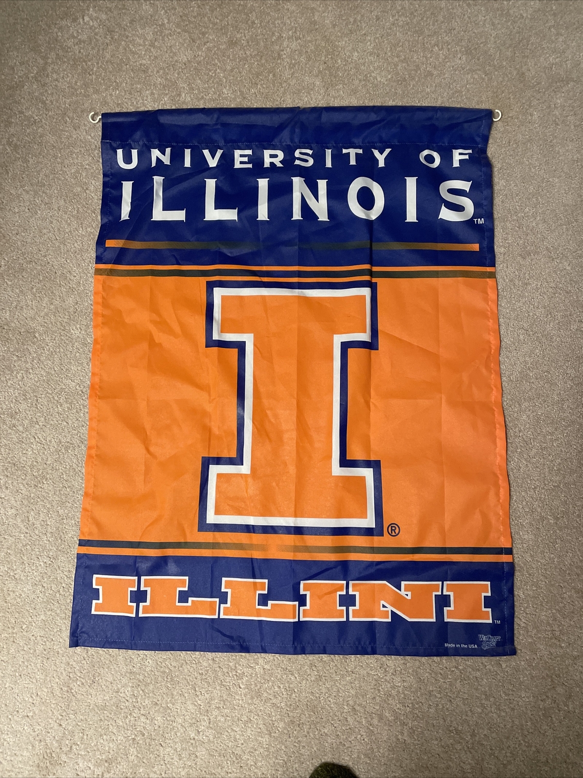 illinois fighting illini Banner, Nylon, Excellent Condition, 36 X 27 ...