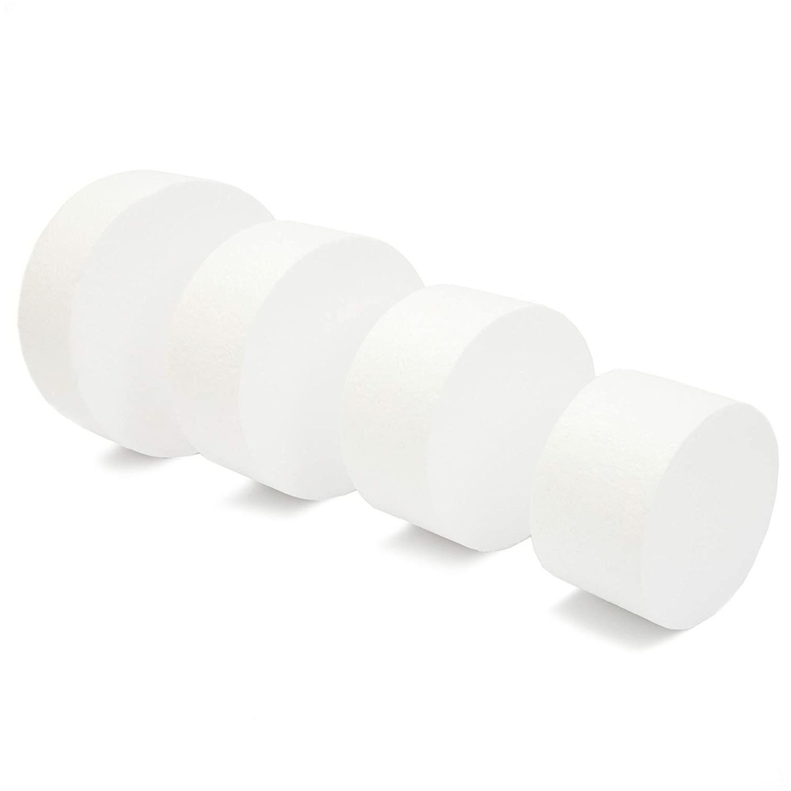 4 Tiers Foam Round Shape Mini Cake Dummy Set Foam for Crafts, White, 5 ...