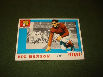 1955 TOPPS ALL AMERICAN FOOTBALL CARD - VIC HANSON, SINGLE PRINT, #57 ...