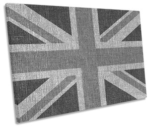 Grey Union Jack Flag Framed SINGLE CANVAS PRINT Wall Art | eBay
