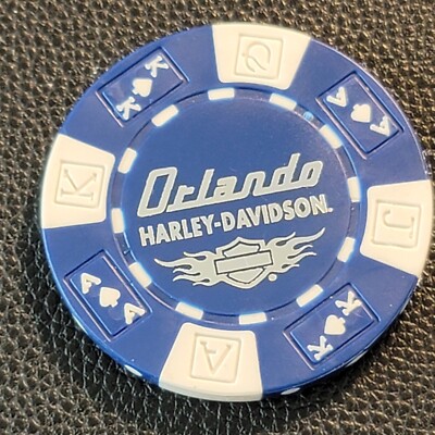 ORLANDO HD ~ FLORIDA (Blue AKQJ) Harley Davidson Poker Chip | eBay