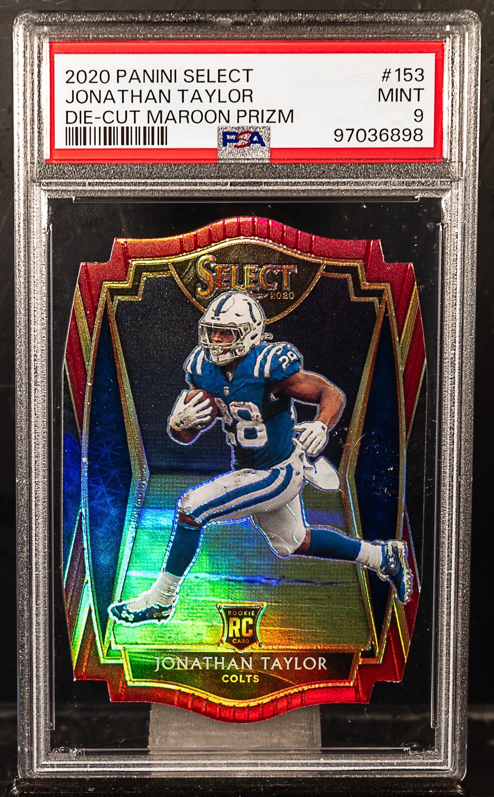 97036898 Jonathan Taylor 2020 Panini Select 153 Die-Cut Maroon Prizm RC ...