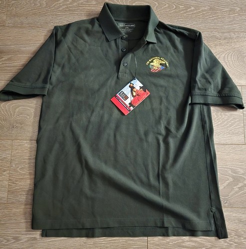 5.11 Tactical Polo Shirt Mens Large L Green Short Sleeve FBI National ...