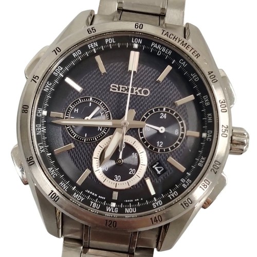 SEIKO 8B92 0AB0 Brightz Flight Expert Chronograph Solar Radio ...