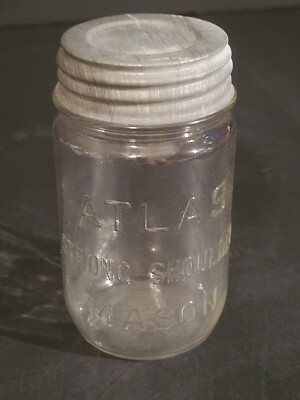 Vintage Atlas Strong Shoulder Mason Jar Pint with NEW GENUINE Atlas ...