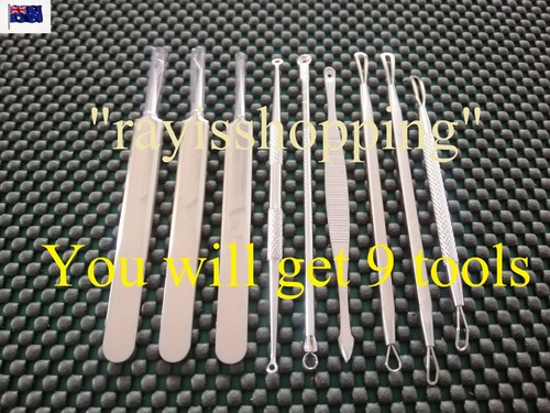 9 x Blackhead Remover Extractor Tools, Pimples Blocked Whiteheads Pores ...