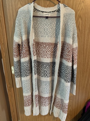 Universal Thread Long Cardigan Knit Striped Women's Size XS Pastel Wool ...
