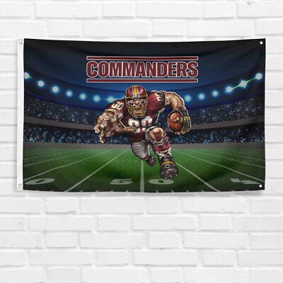 For Washington Commanders Football Fans 3x5 ft Mascot Flag Gift Banner ...