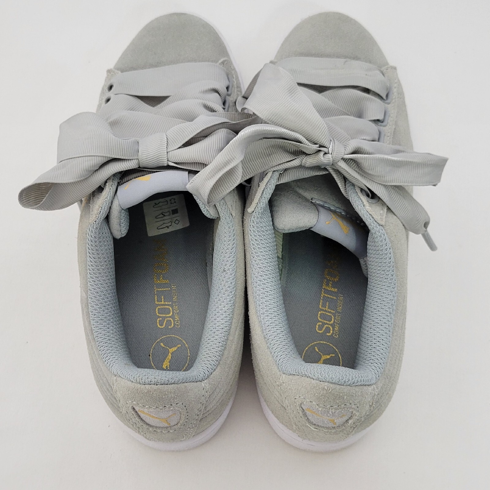 Puma Womens Vikky Ribbon 364262 01 Gray Suede Casual Shoes Sneakers ...