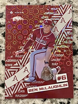 Ben McLaughlin 2024 Onit Athlete Arkansas Baseball Holo Sticker Series ...