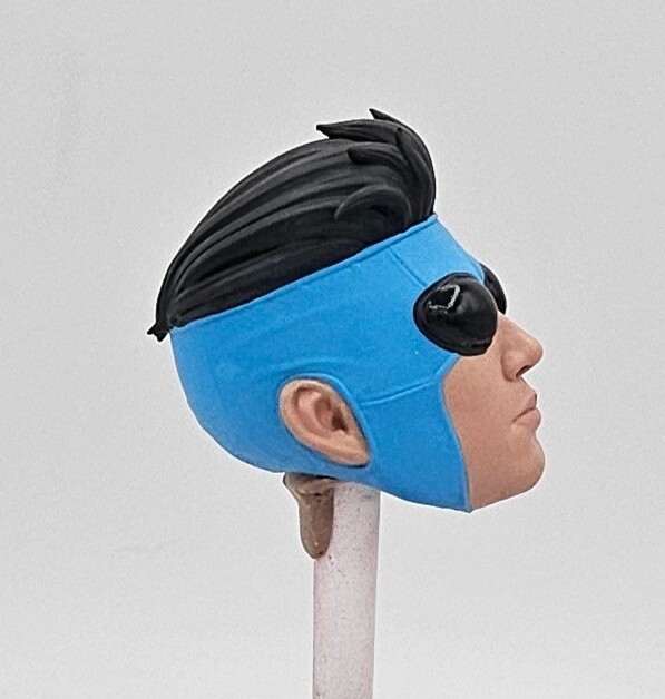 Marvel Legends Custom Invincible Blue Costume Head 1/12 Scale Painted ...