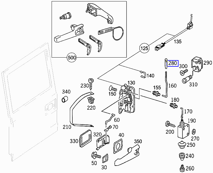 Mercedes Door Lock Operating Rod Pin Post Button Knob A1237660022 New ...
