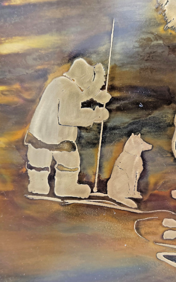 Priddat SIGNED Copper Acid Etching OUR NATIVE LAND Inuit Qimmiq Mushers ...