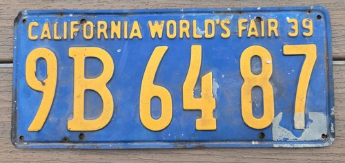 1939 California World's Fair License Plate. Original Paint | eBay