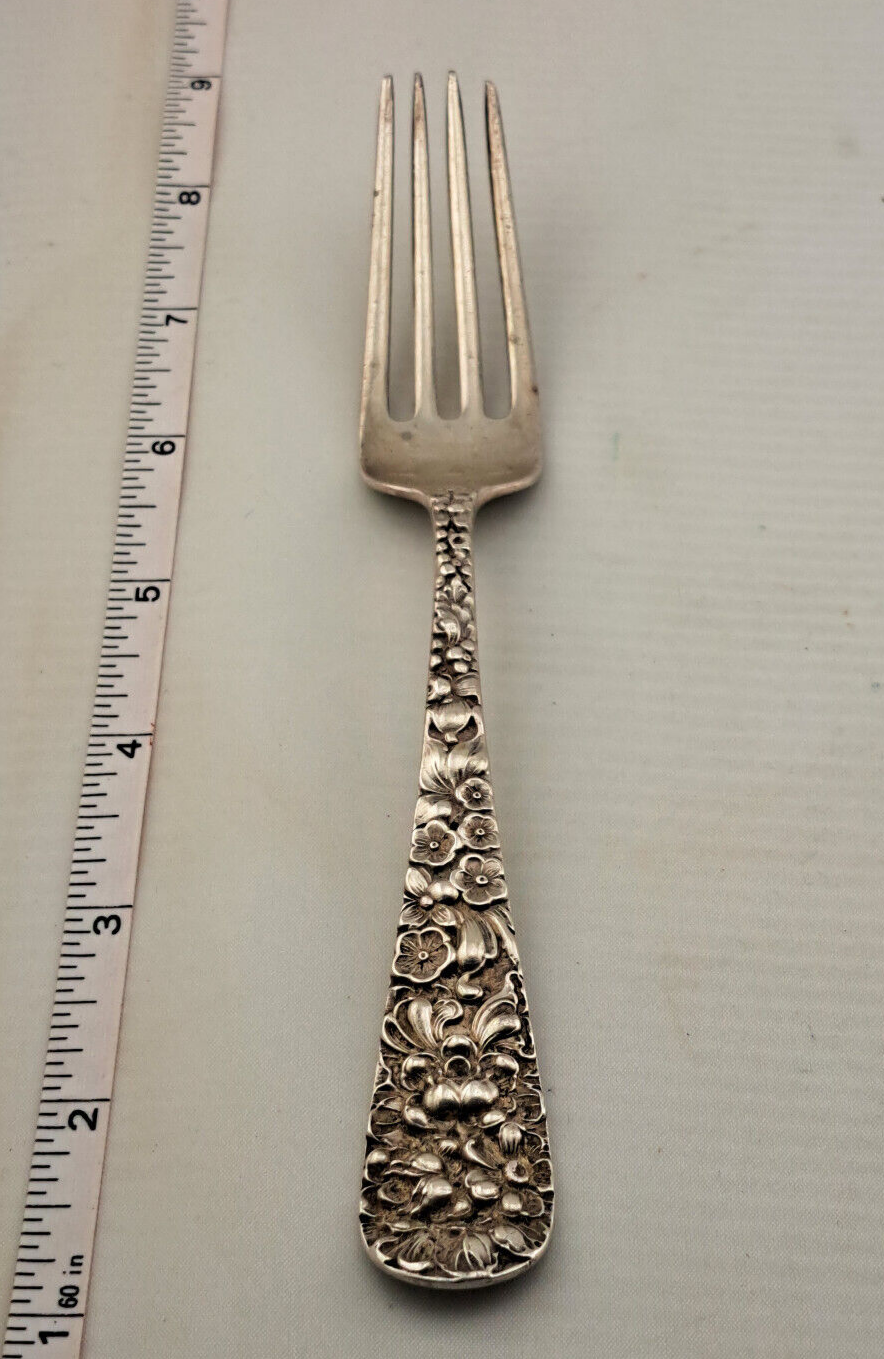 Vintage Stieff Sterling Silver Repousse Stieff Rose Pattern Fork 48.3 ...