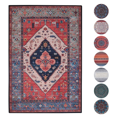 4.3x2.6ft Traditional Medallion Area Rug Persien Carpet Non-Slip Runner ...