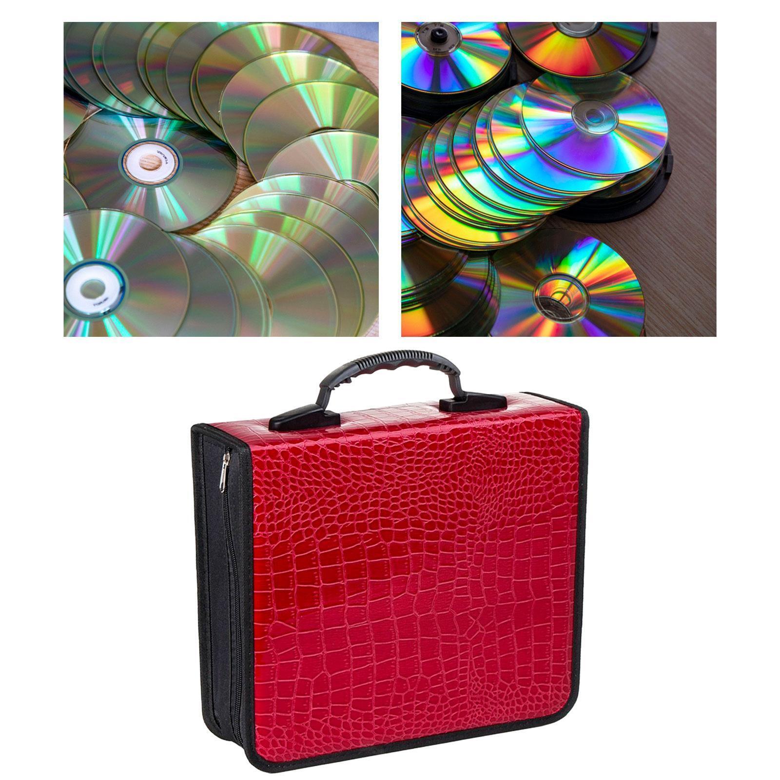 CD Case Holder PU Leather Hard Waterproof 400 Capacity Album Box CD DVD ...