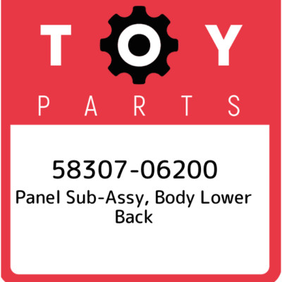 58307-06200 Toyota Panel sub-assy, body lower back 5830706200, New ...