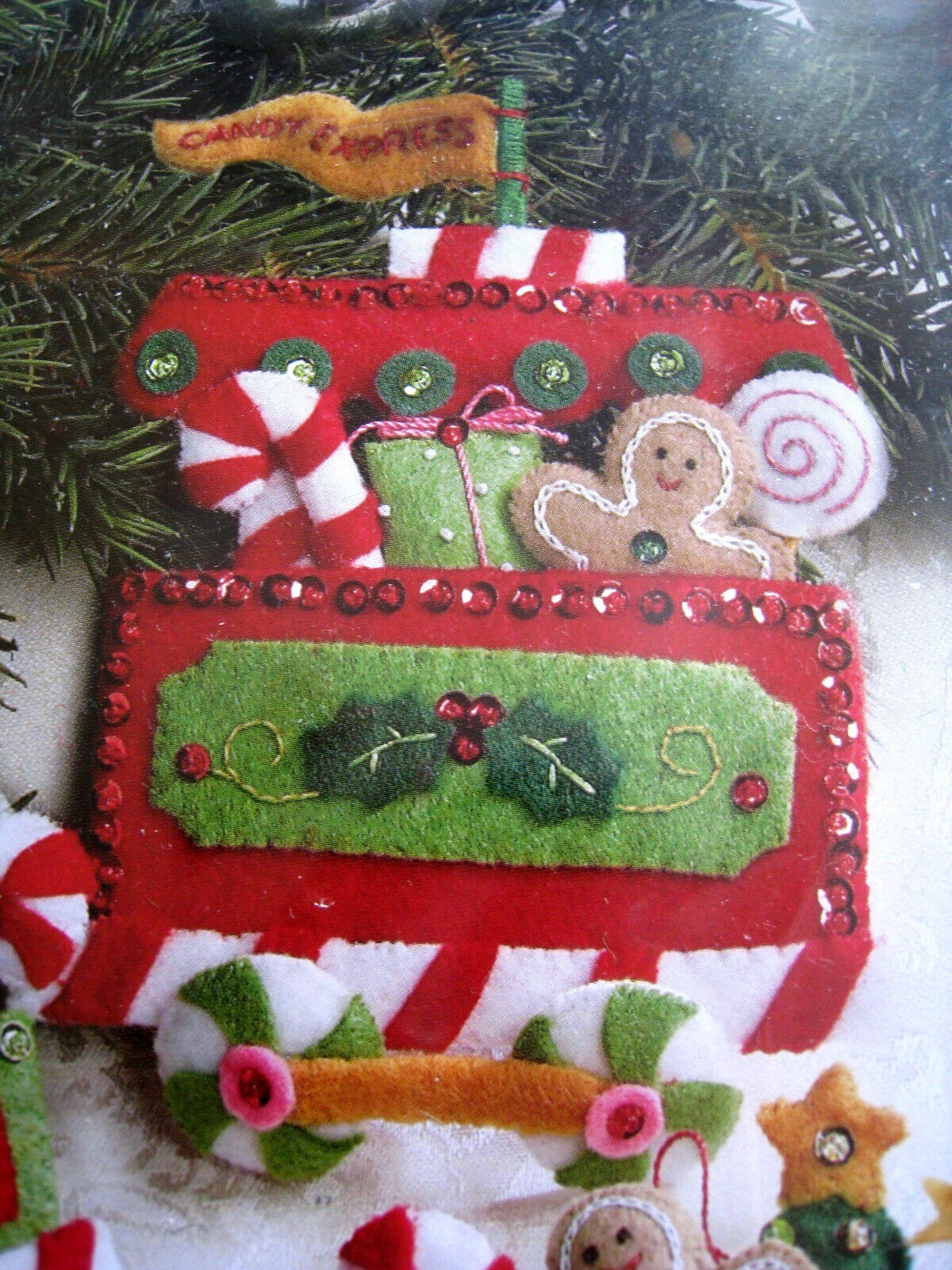 Bucilla Candy Express Felt Ornaments Applique Kit 86157 Set of 6 for ...