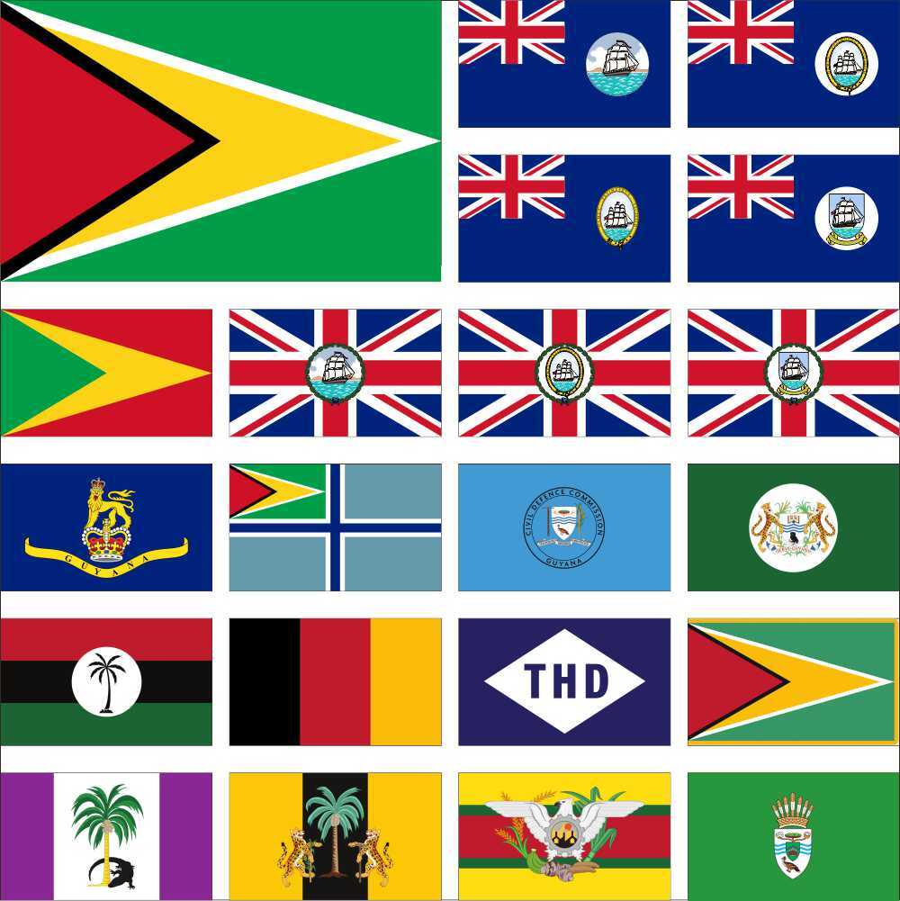 Guyana Flag British Guiana Governor General Air Defence PNC PPP ...
