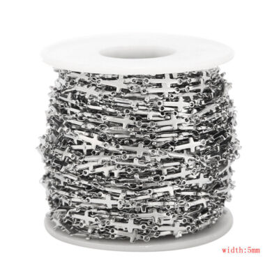 2meters Handmade Cross Chain Silver Stainless Jewelry Making Chain ...