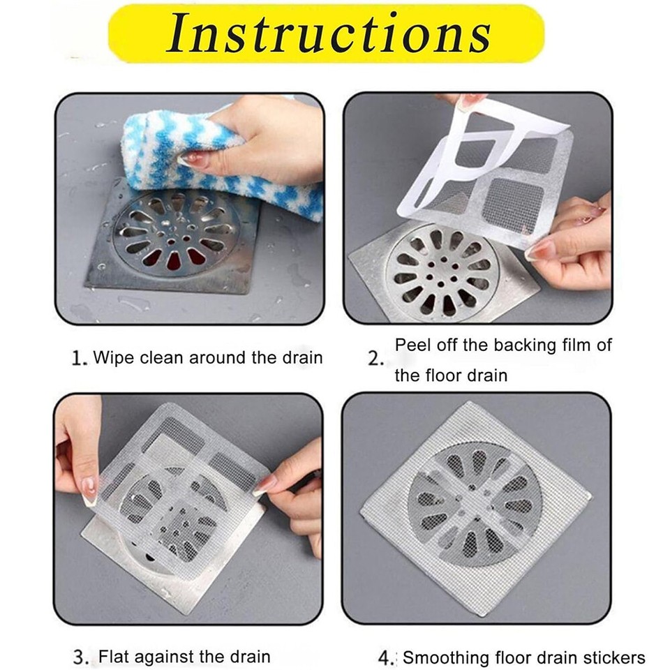 50Pcs Disposable Shower Drain Cover Hair Catcher Shower Drain Mesh ...