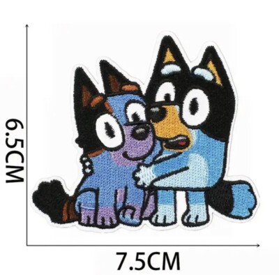 1x Cartoon Dog Patches Embroidered Iron/ Sew On PatchKids Cartoon 7.5x5 ...
