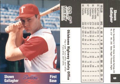 Shawn Gallagher 1999 Tulsa Drillers #9 RC Card *AutographDen* Tulsa ...