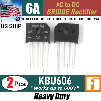 2 Pcs KBU606 Bridge Rectifier | KBU606 Bridge Rectifier 600V 6A | US ...