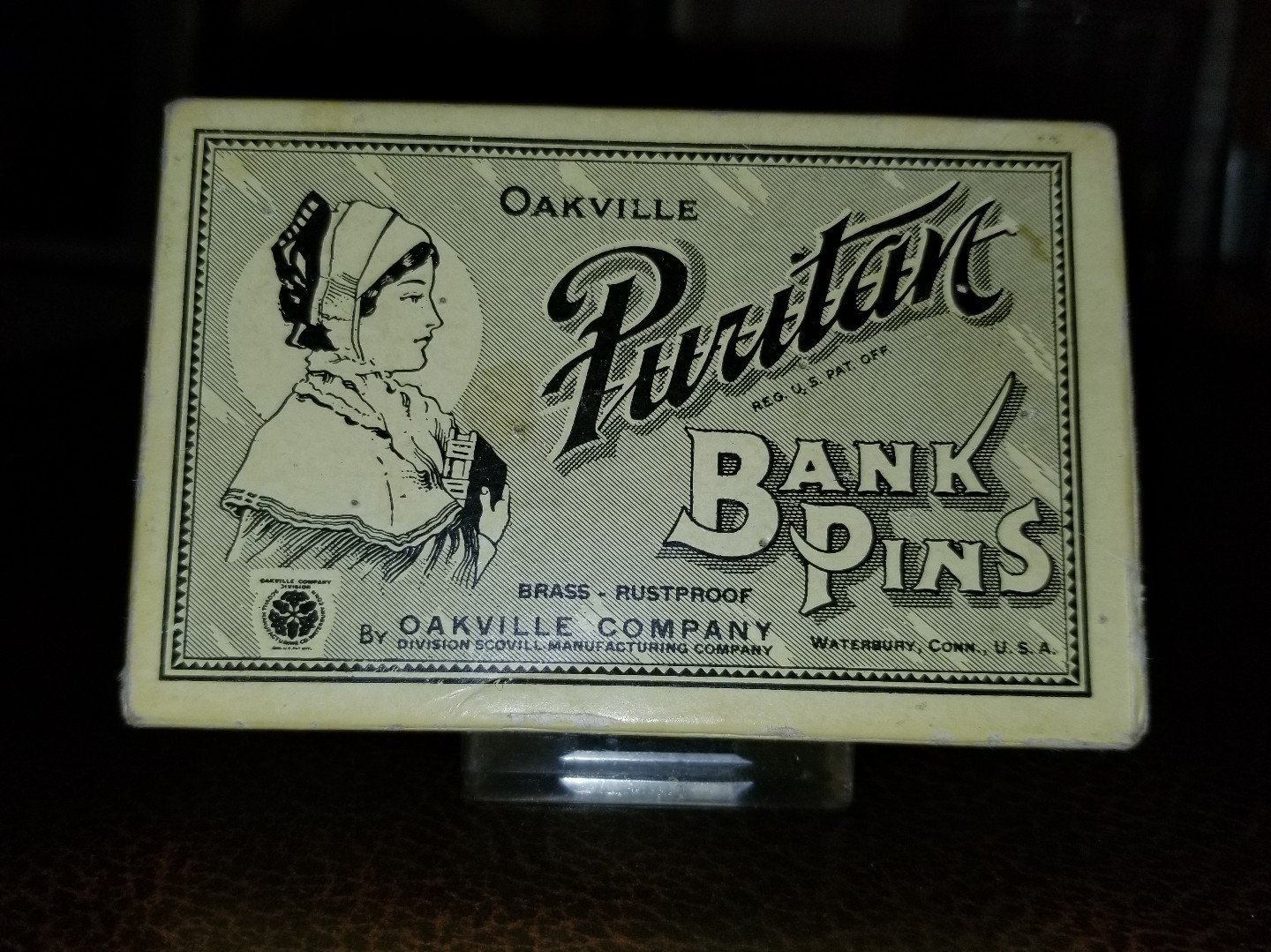 Vintage Oakville Puritan Bank Pins Yellow Box w Woman Graphic No4 ...