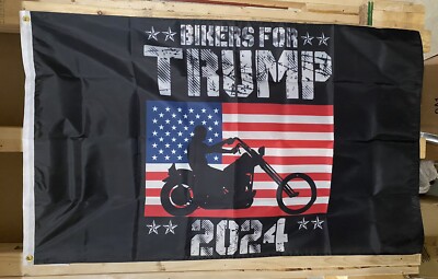 Bikers For Donald Trump 2024 Flag FREE SHIP Save America Republican USA ...