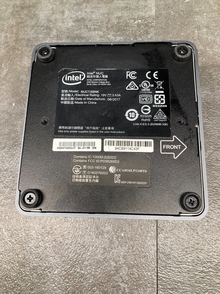 Intel NUC NUC7i5BNK Core i5-7260U CPU 2.20GHz 256GB SSD 8GB RAM NO AC ...