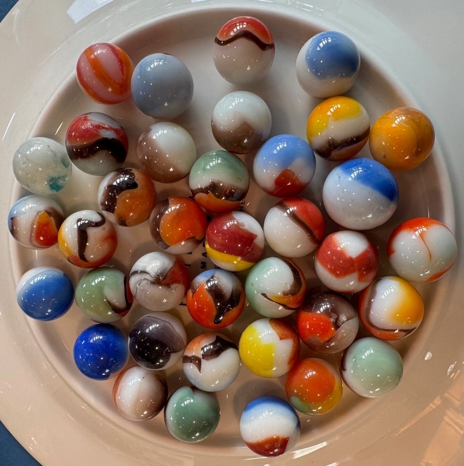 Vintage 1960's Marble Collection - Steelies, Aggies, Cats-Eye, Purees ...