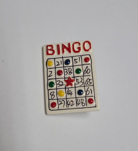 Vintage Collectible Pin For Hat Or Lapel: Multicolor Bingo Card | eBay