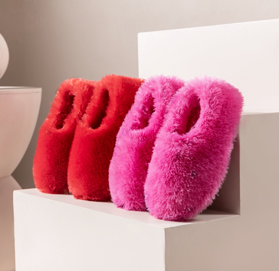 Fuzzy Winter Indoor Slippers for Women, Plush Warm Moccasin Slippers ...