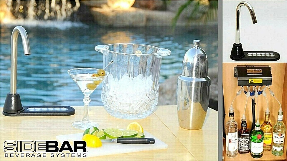 SIDEBAR BEVERAGE SYSTEMS LIQUOR DISPENSER, WHITE LED / NICKEL - NEW ...