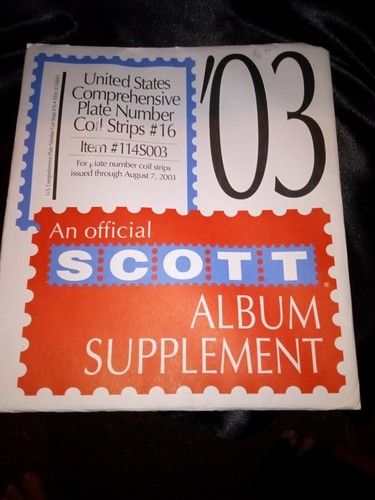 2003 SCOTT ALBUM SUPPLEMENT US COMMEMORATIVE PLATE NUMBER COIL STRIPS ...