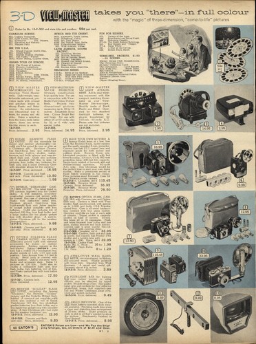 1956 PAPER AD COLOR Gift Sets 3-D View Master Kodak Camera Brownie 8 mm ...