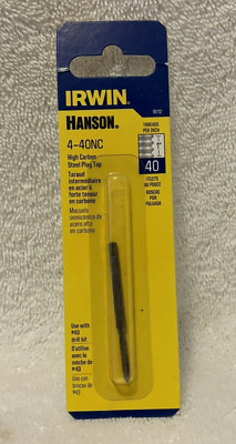Irwin Hanson 4-40NC High Carbon Steel Plug Tap #8012 | eBay