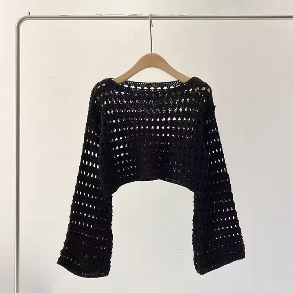 Stylish White Crochet Knitted Sweater for Women's Beach Bikini Cover Up ...