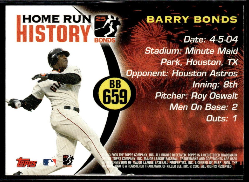 2006 Topps #BB 669 Barry Bonds Barry Bonds Home Run History | eBay