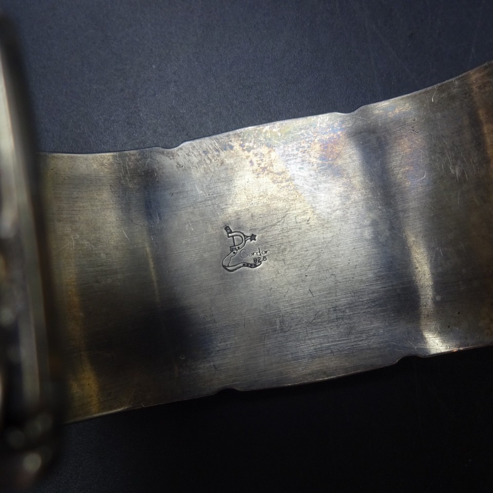 Delbert Gordon NAVAJO Sterling Silver DEEP BLUE TURQUOISE Cluster Cuff ...