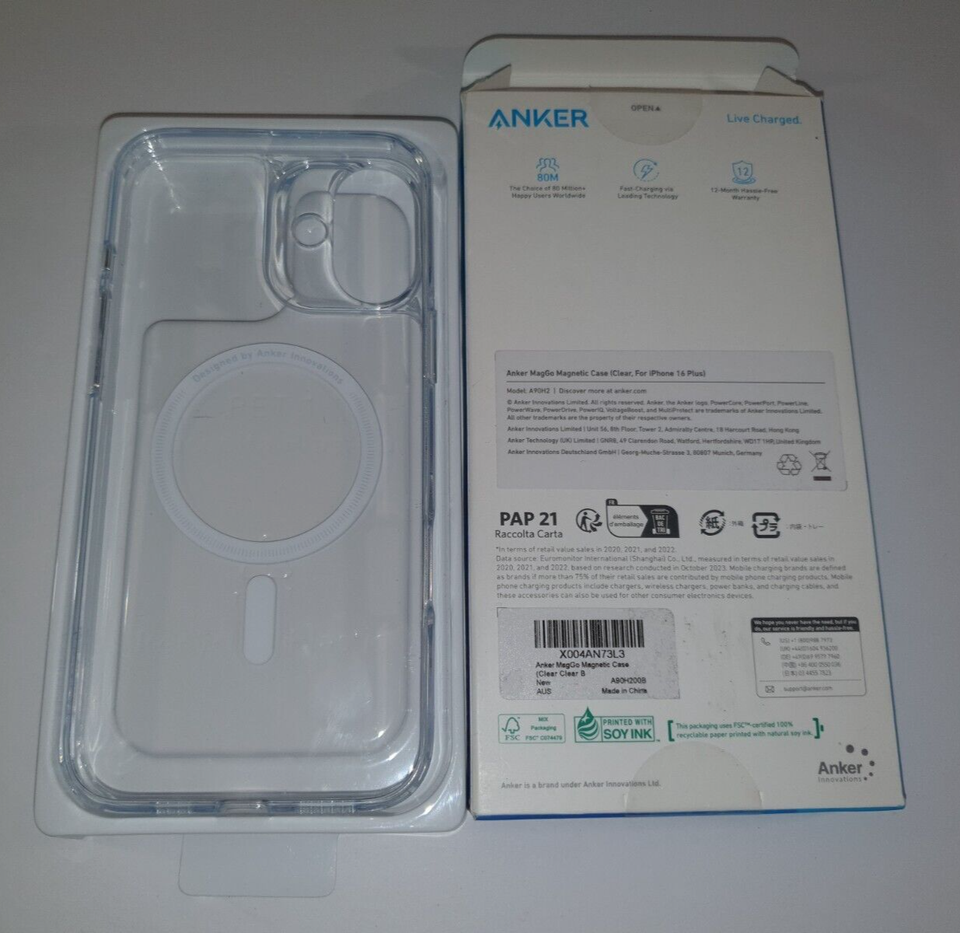 Anker A90H2 MagGo Clear Magnetic Phone Case for iPhone 16 Pro OPEN BOX ...