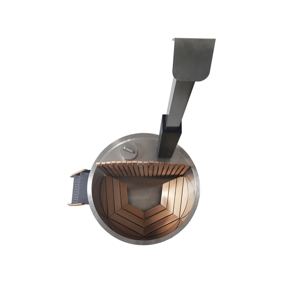 ALEKO 1-3 People Stainless Steel Hot Tub & Cold Plunge Tub Wood-Fired ...