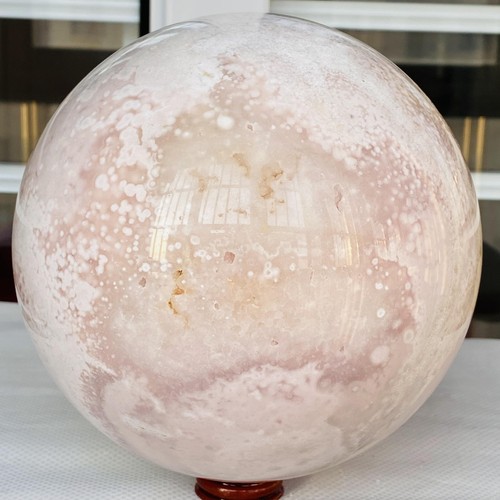 7040g Natural Cherry Blossom Agate Sphere Quartz Crystal Ball Healing ...
